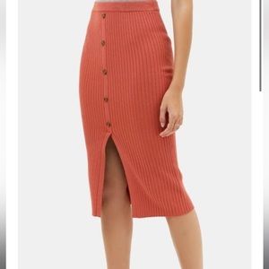 Love Tree | Skirts | Front Slit Button Knitted Midi Skirt | Poshmark